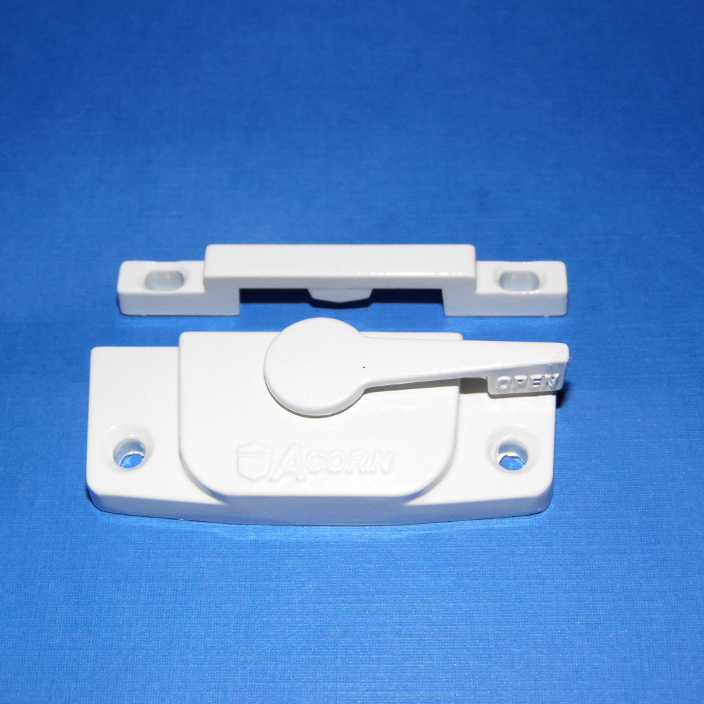 Acorn Logo Lock and Keeper Set 50-915 White 2 13/16″ x 1″