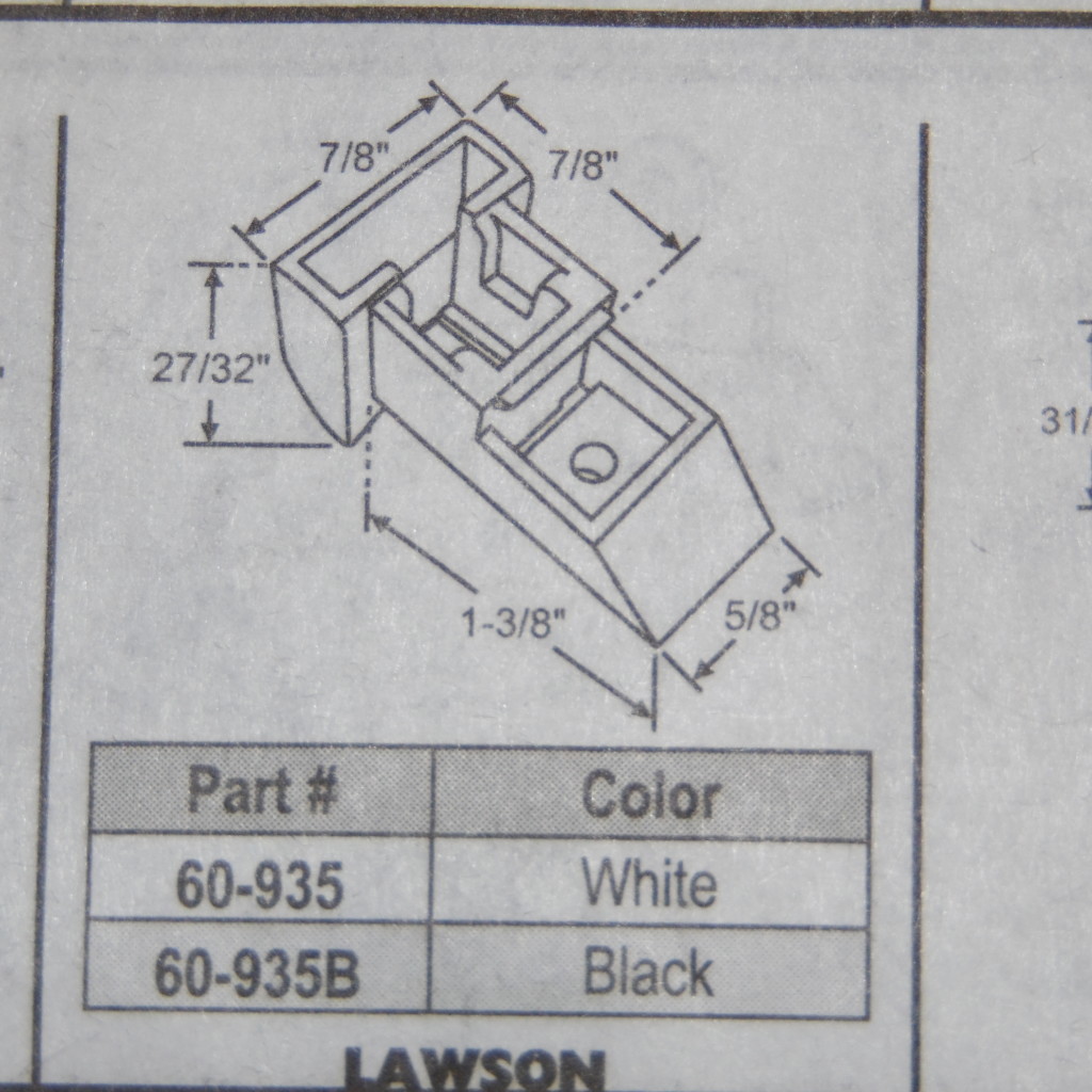 Lawson Sash Guide 60-935 White or Black