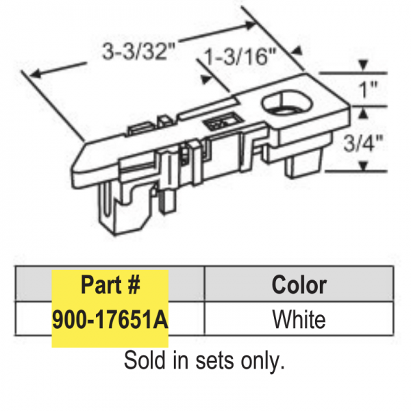 Internal Tilt Latch Set 900-17651A White 3 3/32″